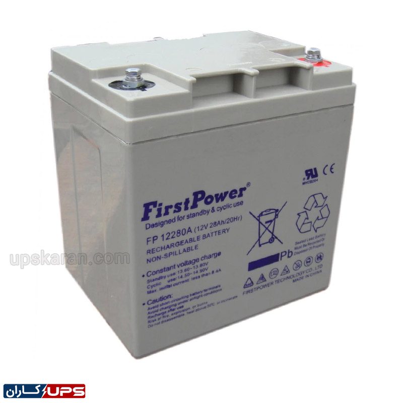 باتری 12 ولت 28 آمپر فرست پاور first power - یو پی اس کاران